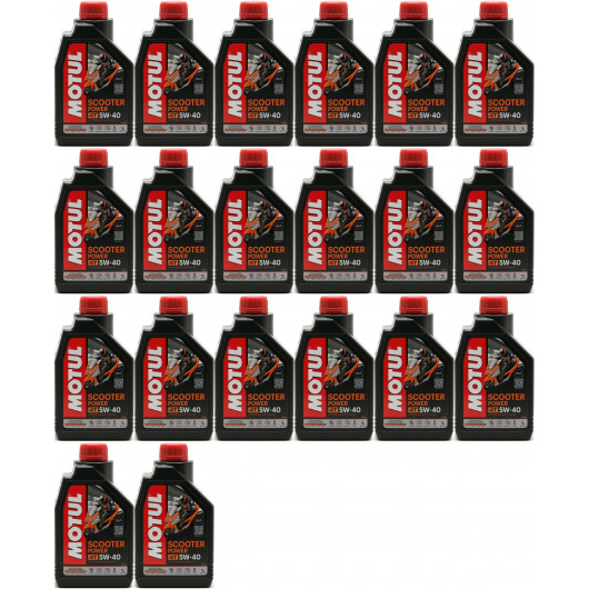 Motul Scooter Power 4T 5W-40 MA Motorrad Motoröl 20x 1l = 20 Liter - 4T ...