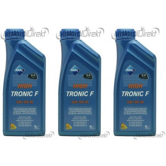 Aral High Tronic F 5W-30 Motoröl 3x 1l = 3 Liter - AutoTeile-Direkt.at