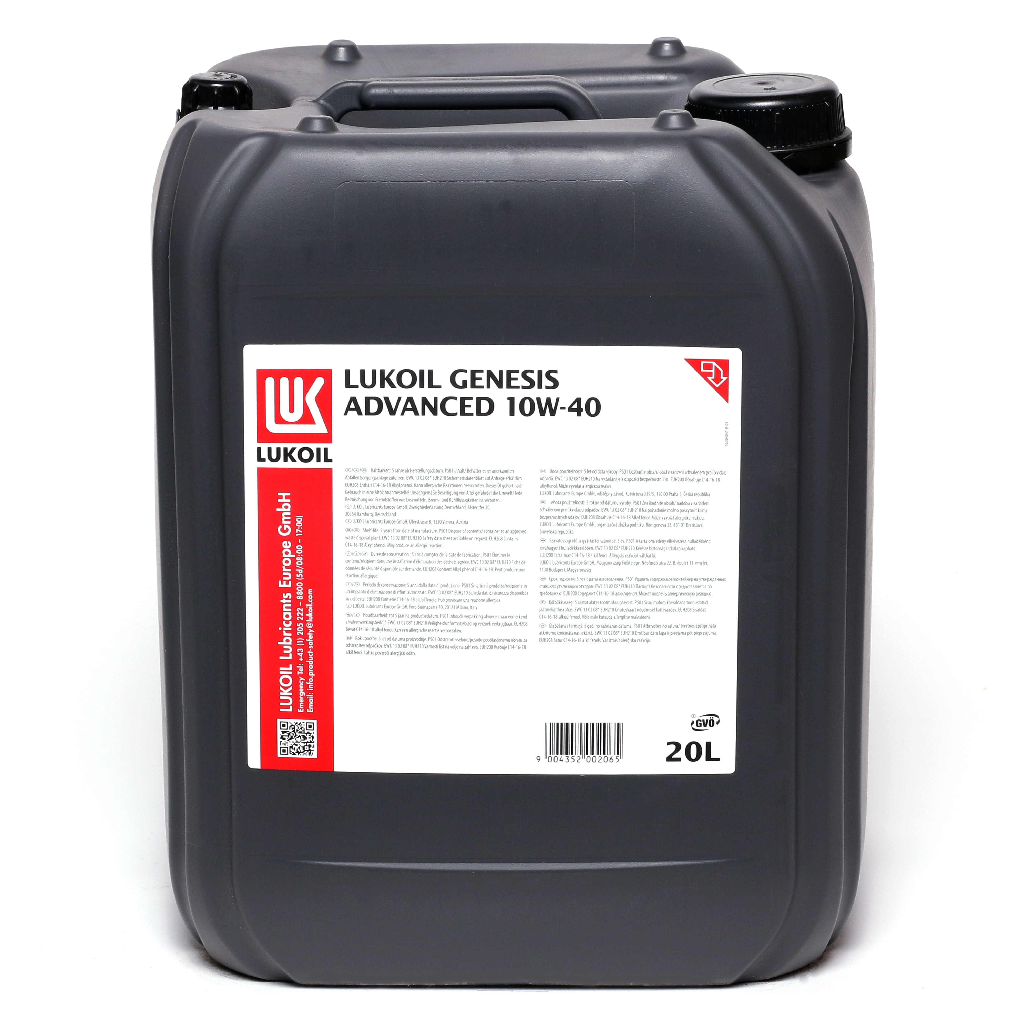 Lukoil Genesis Advanced 10W-40 Motoröl 20l Kanister - SAE 10W-40 - Auto ...